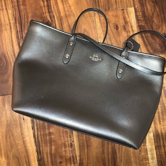 Coach | Bags | Authentic Silver Metallic Coach Purse | Poshmark